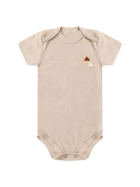 Kit Body Bebê Menino Suedine Minimalista Areia