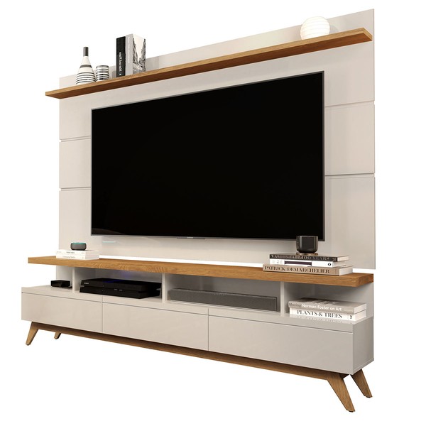Rack com Painel para TV Até 72 Polegadas Vivare Wood New 3 Gavetas Off ...