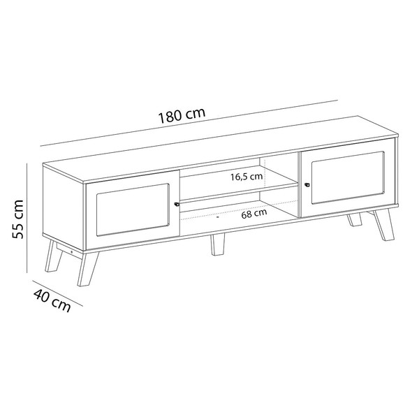 Rack para TV Até 75 Polegadas Charlotte 2 Portas Cinamomo/Off White - Artely Móveis