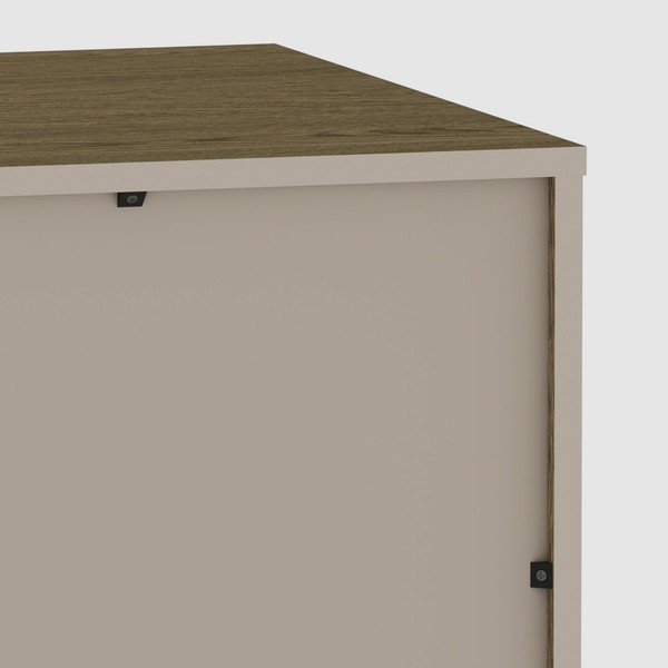 Guarda Roupa Casal Vintage 4 Portas 3 Gavetas Rustik Carvalho/Branco ...