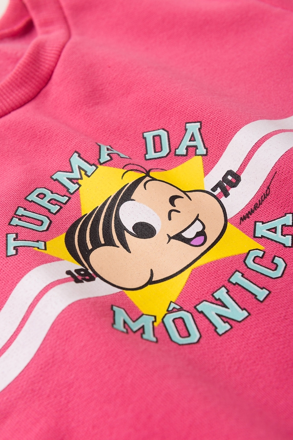 Conjunto Feminino Infantil Mônica 1970 - Turma da Mônica Rosa